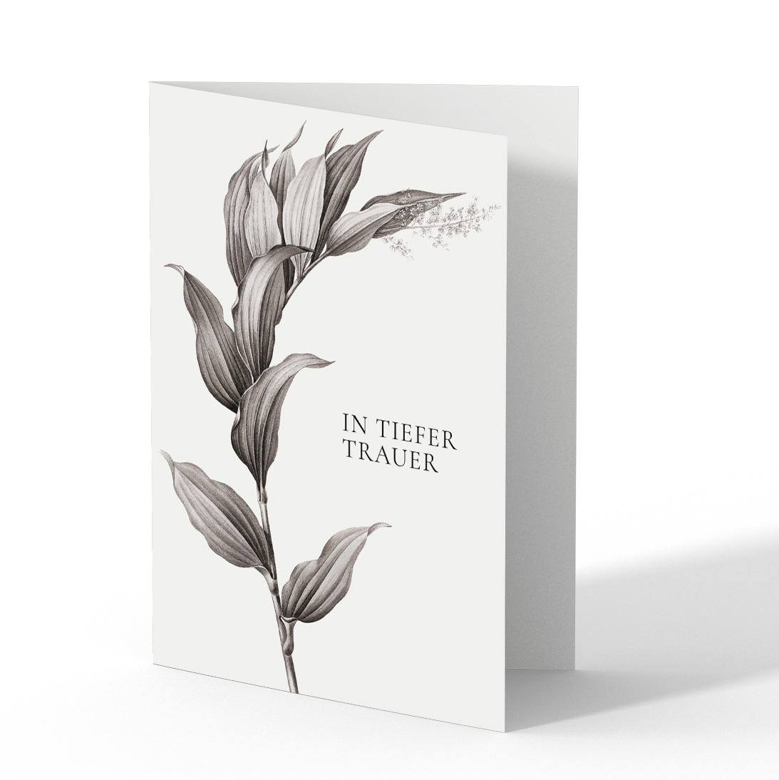Trauerkarten mit Pflanzen Motiv
