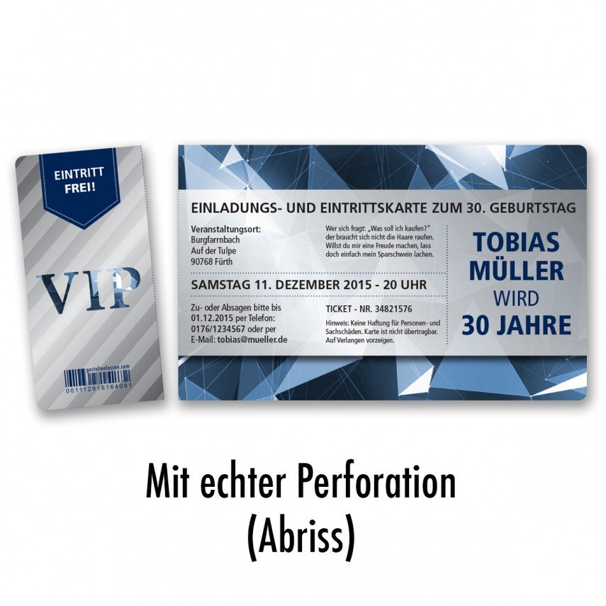 Einladungskarten als VIP Eintrittskarte online gestalten